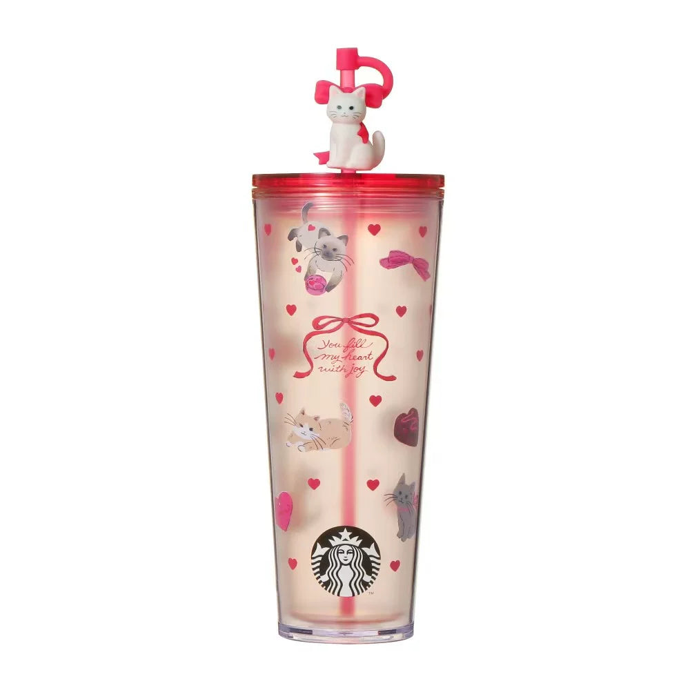 Starbucks Japan 2026 Valentine's Day Series Plastic Straw Cup 710ml